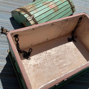 Large Hand Painted Wooden Treasure Chest Storage Box ~ Stunningly ...
