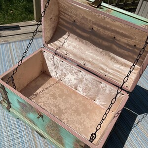Large Hand Painted Wooden Treasure Chest Storage Box ~ Stunningly ...
