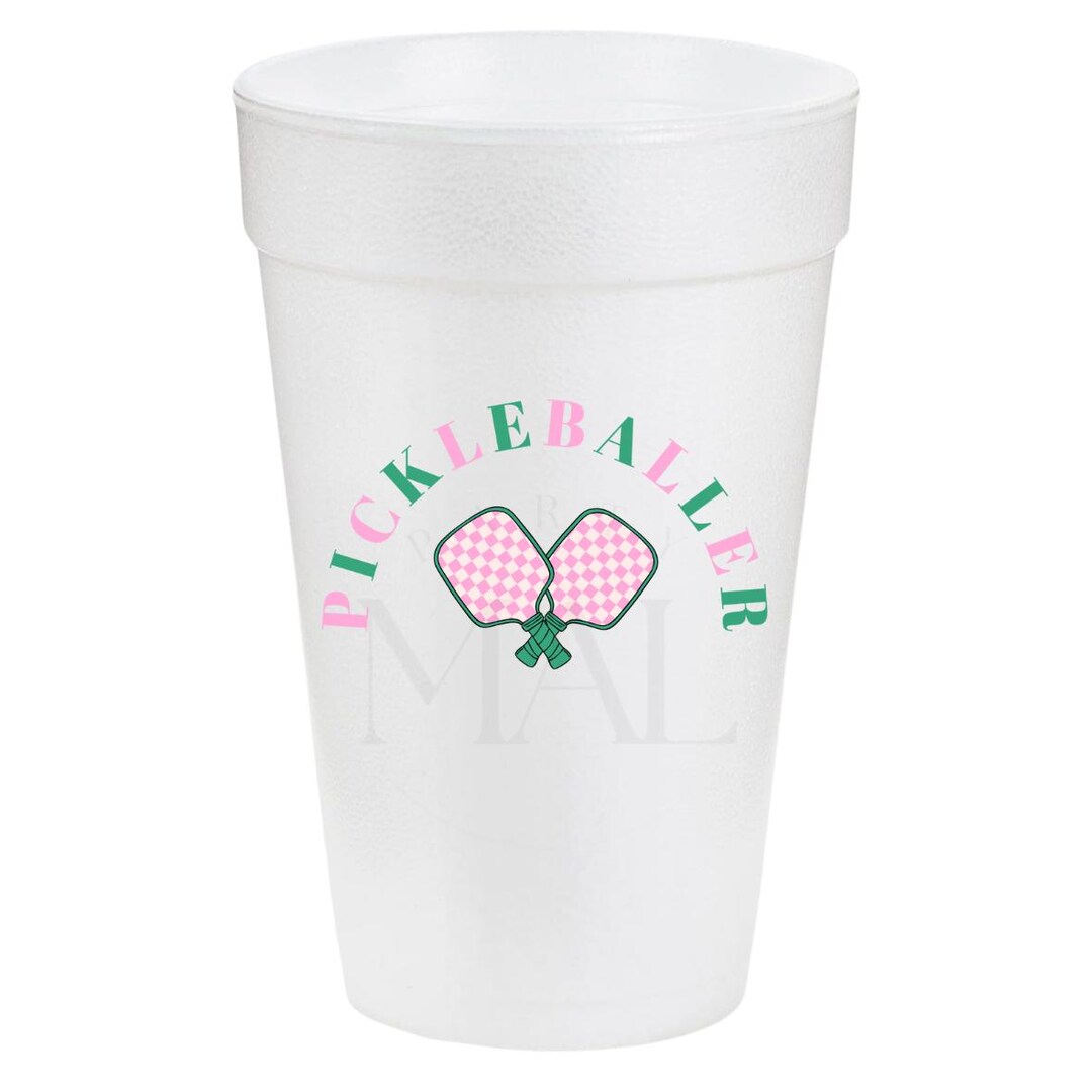 Pickleball 20oz Styrofoam Cup Sleeve, Pickleball Accessory Cups ...