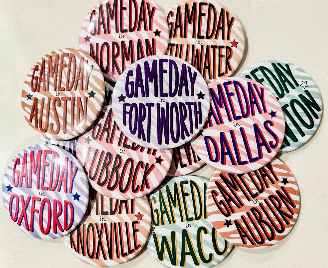 Gameday in Your City 3" Pinback or Magnetic Gameday Custom Button - Etsy