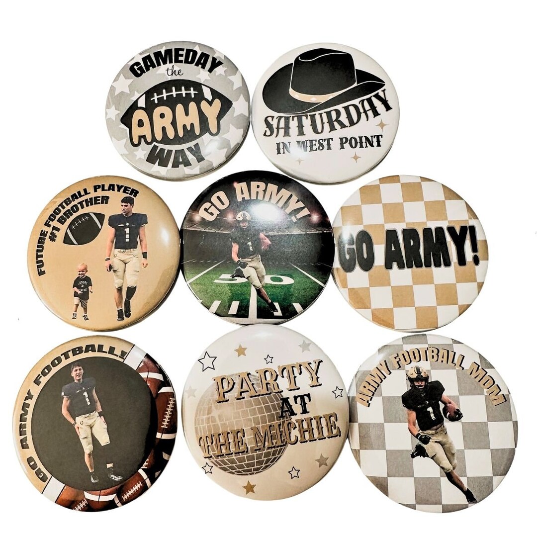 Army 3 Custom Gameday Buttons - Etsy