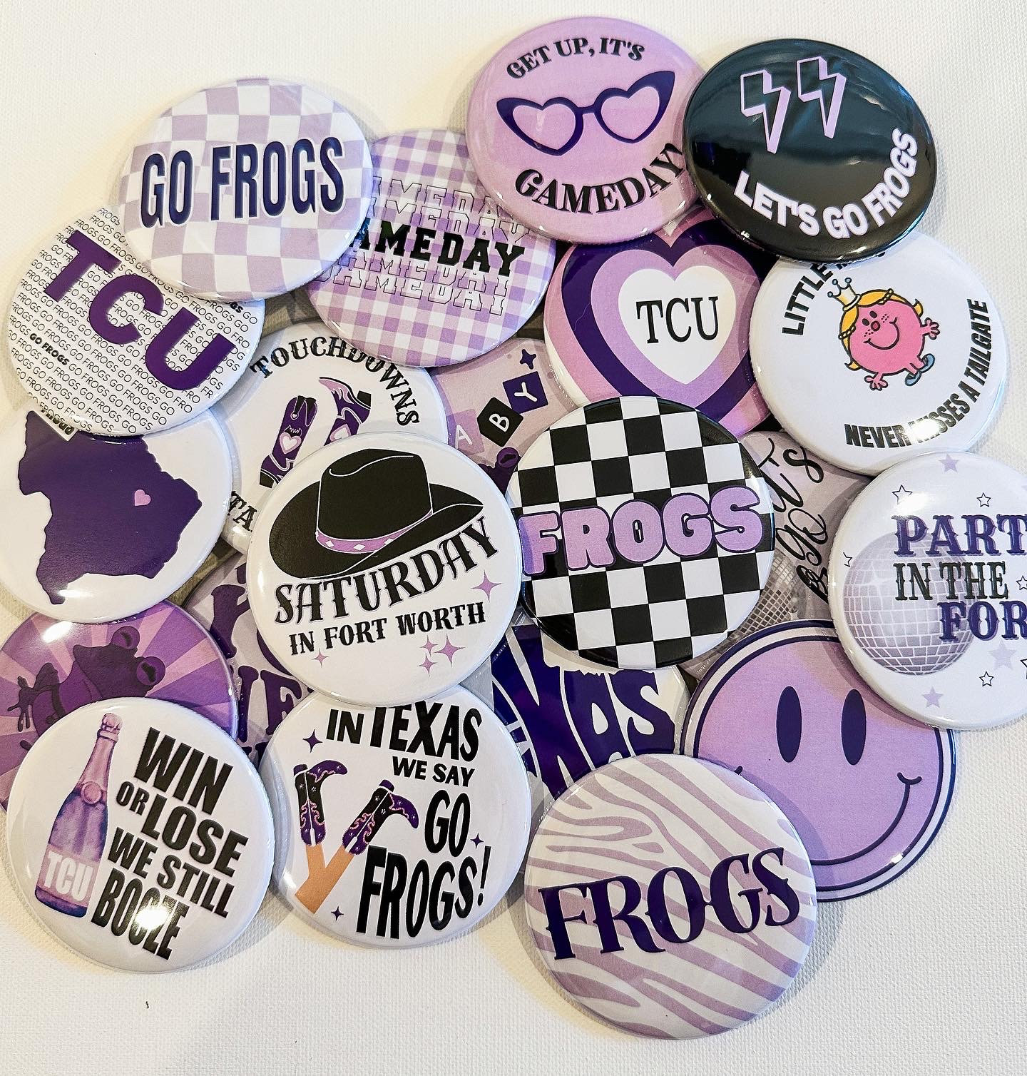 TCU 3 Pinback Gameday Custom Buttons - Etsy