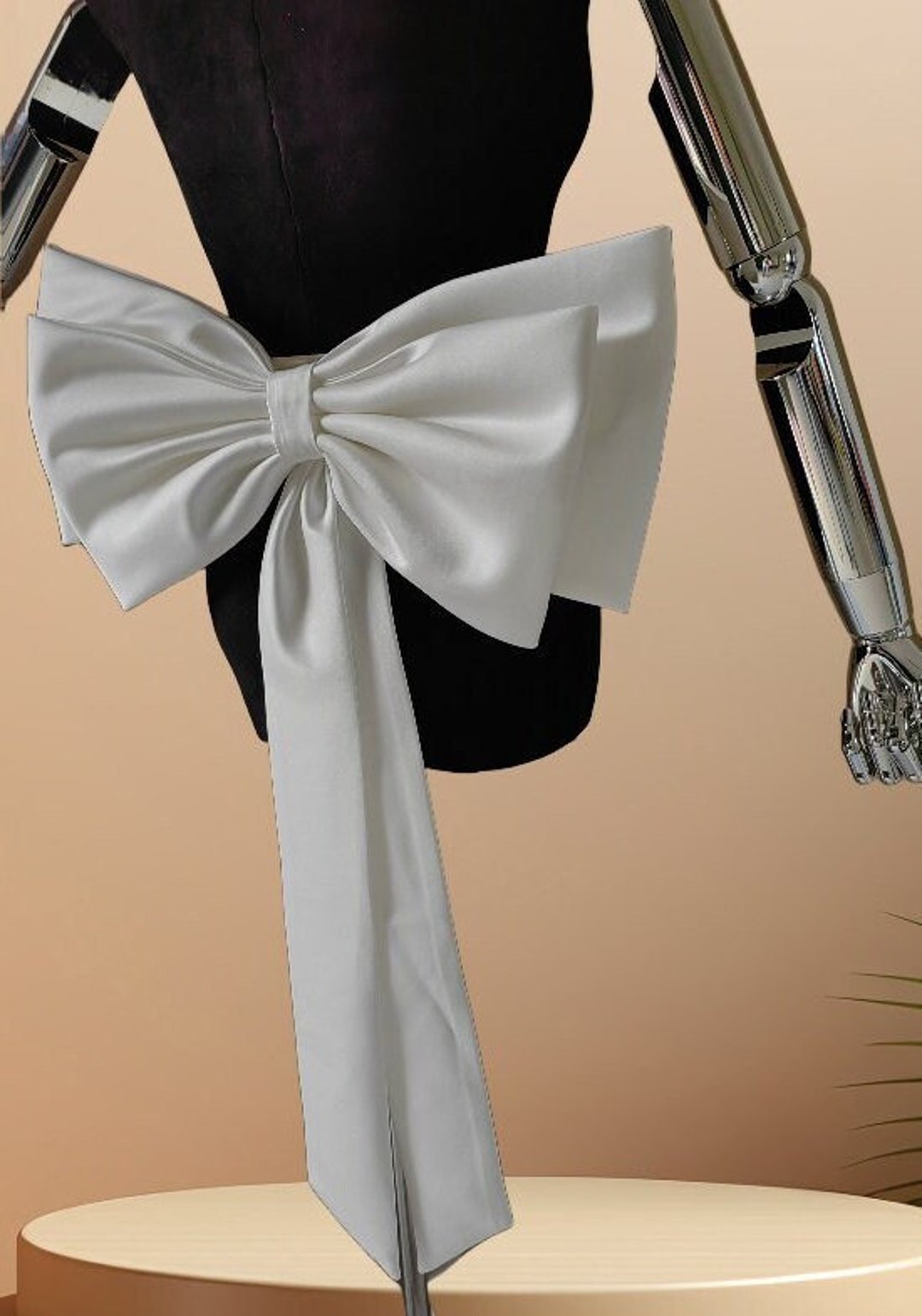 Customized Detachable Oversized Belt Bow, Women's Belt Satin Bow, Dress ...