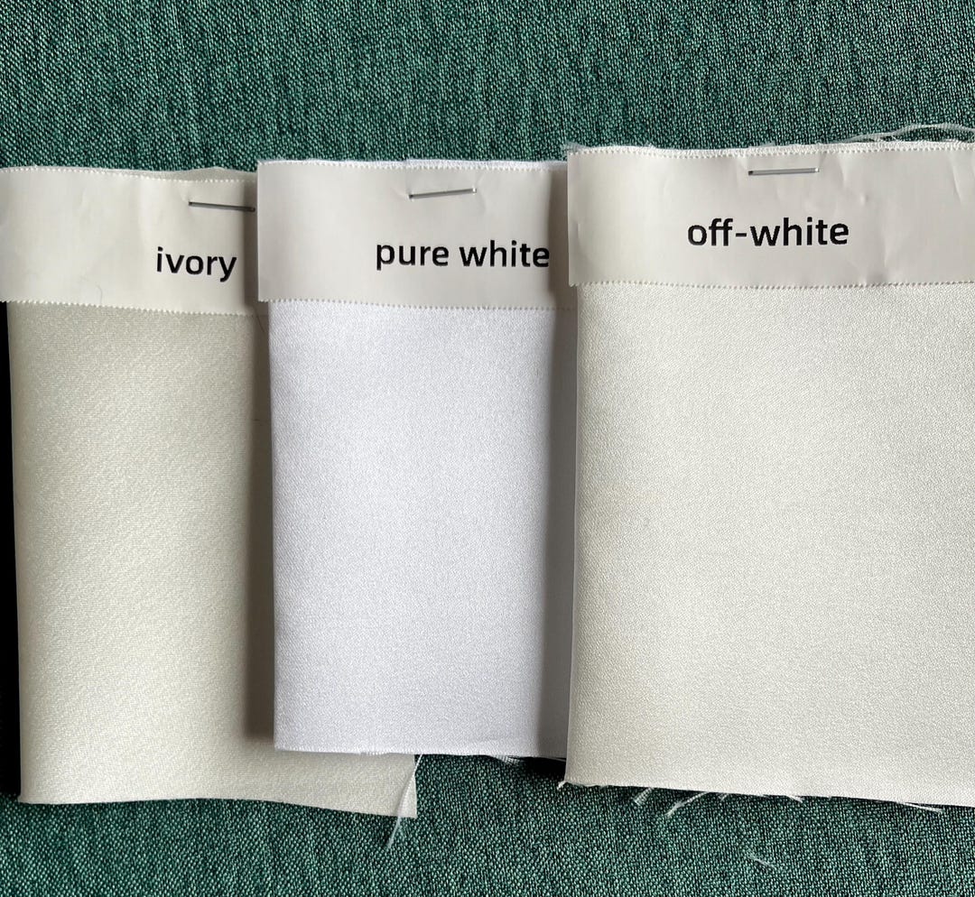 Fabric Color Swatches: Pure White, Ivory, Off-white - Etsy