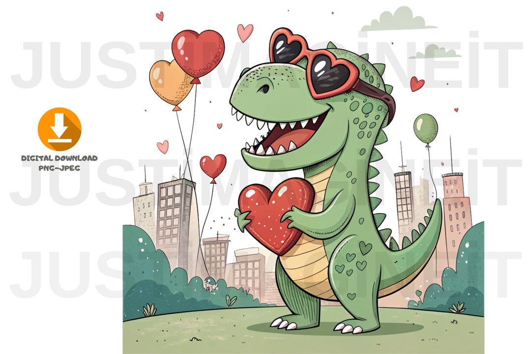 Valentine's Day T-rex Png, Dino Love Png, T-rex Valentine Png ...