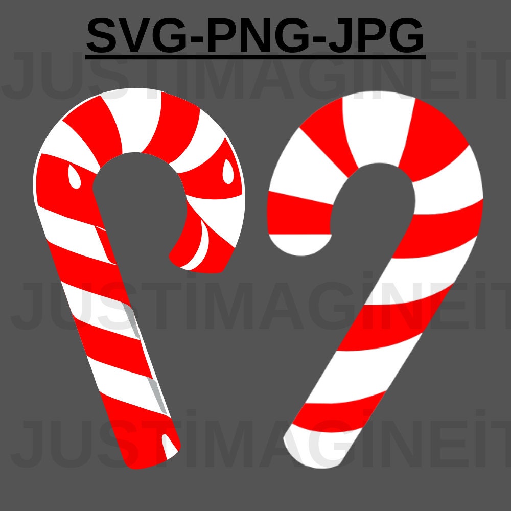 Candy Cane SVG, Candy Canes Clipart, Candy Cane With Bow, Christmas SVG ...