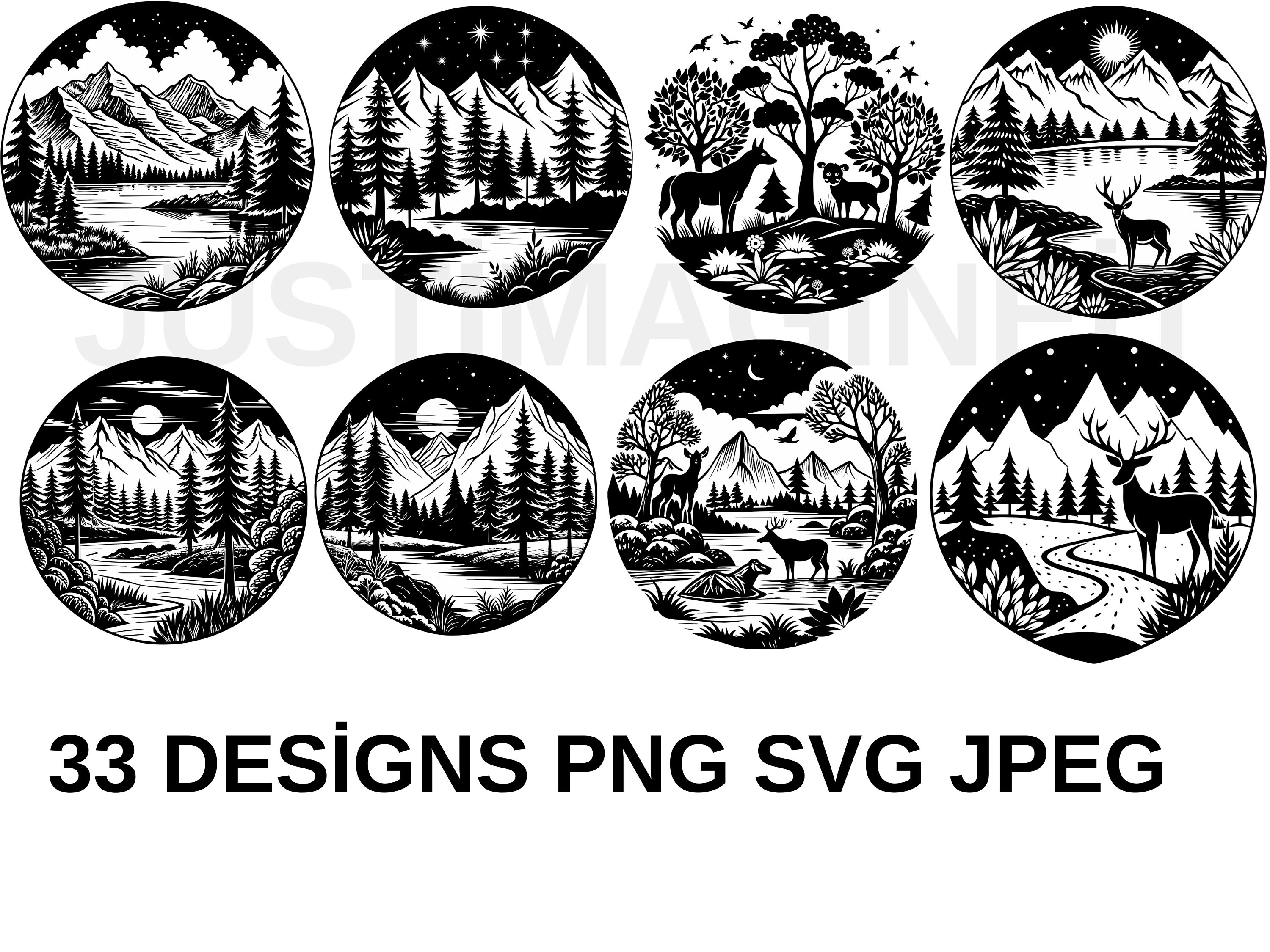 Landscape Svg, Forest Svg, Adventure Svg, Outdoor Svg, Deer Svg, Nature ...