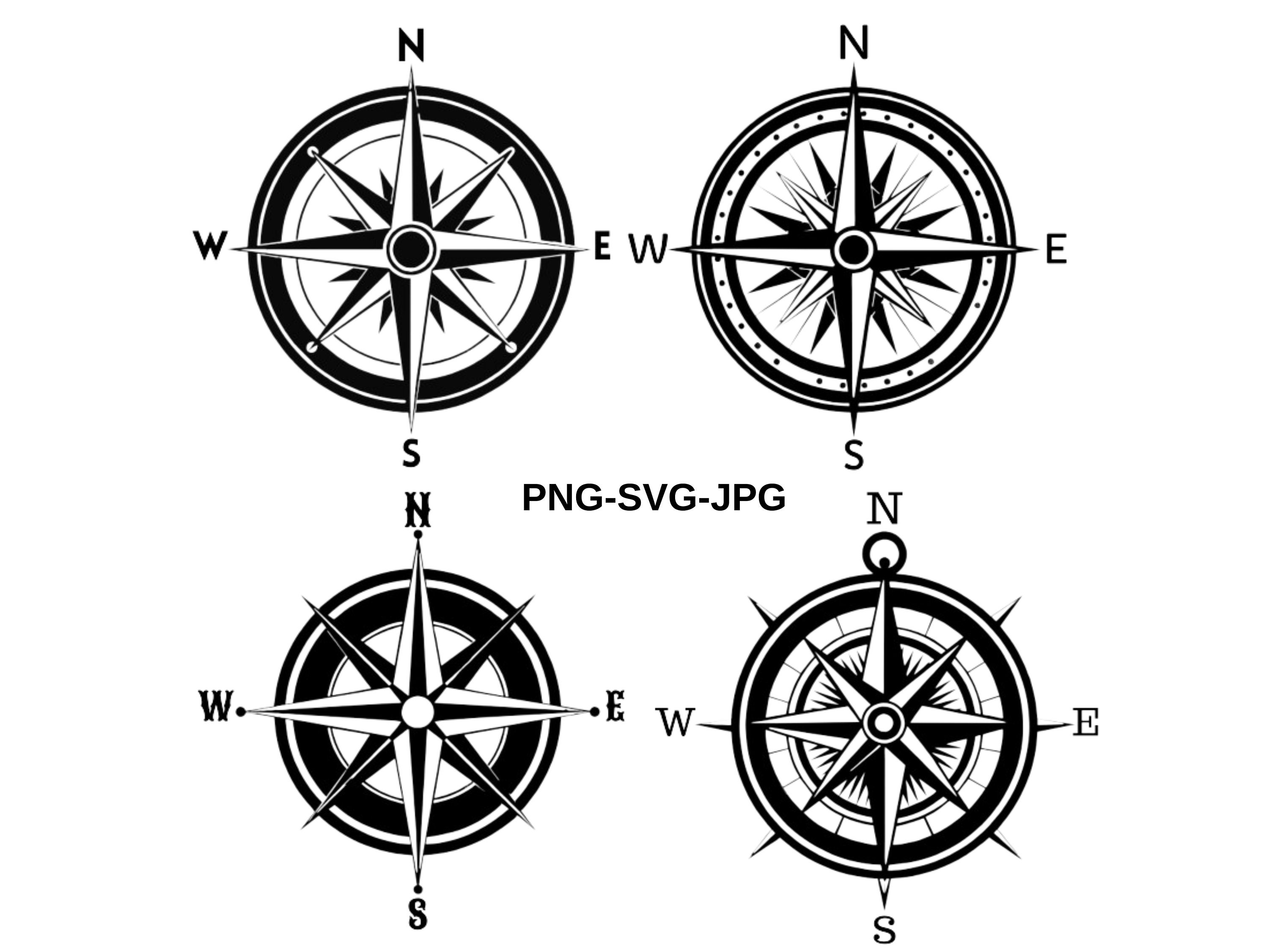 Compass Compass Svg Compass Rose Svg Nautical Compass Svg Svg Png Cricut Silhouette