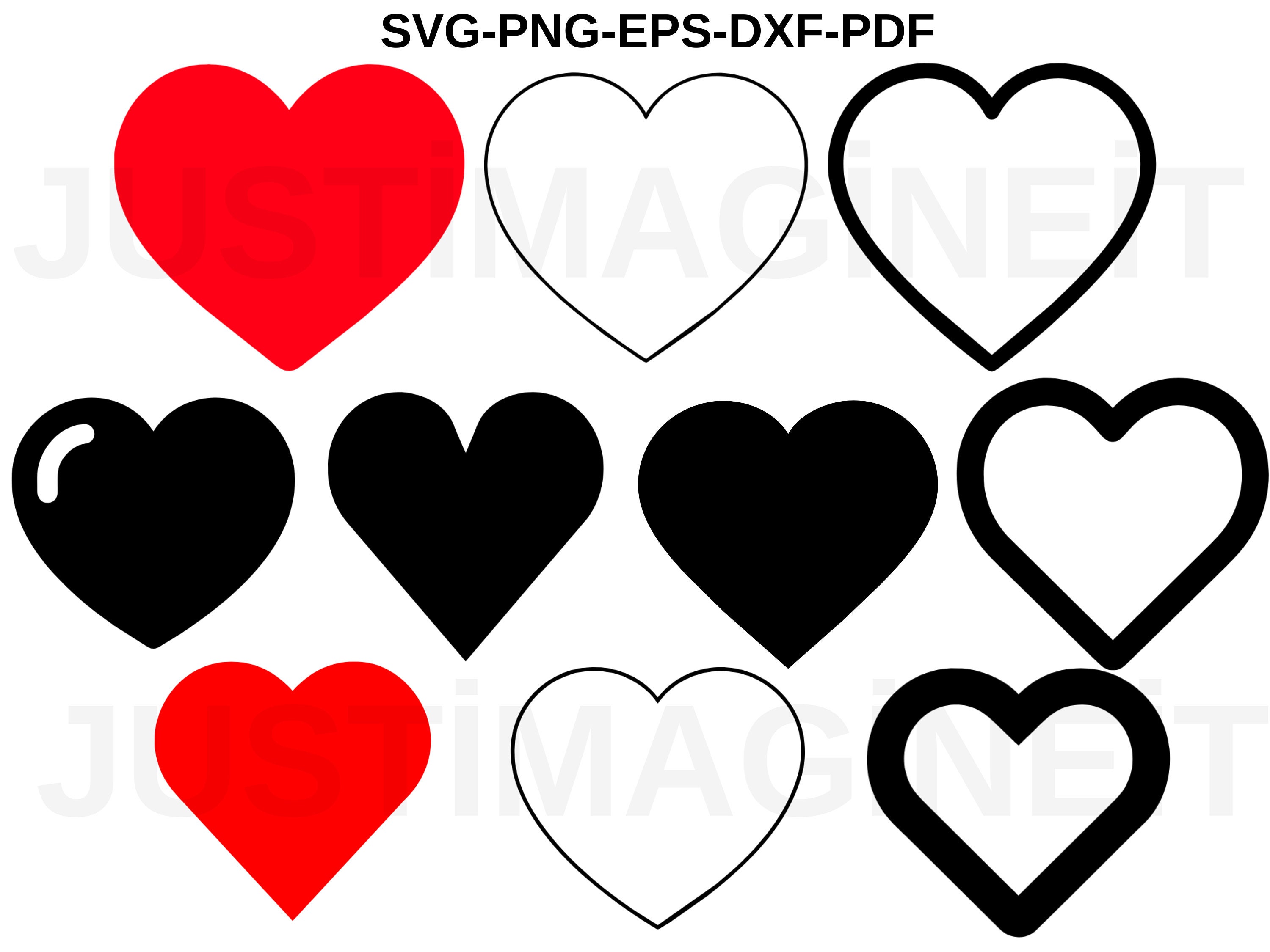 Hearts Svg Bundle, Heart Outline Svg, Heart Cut Files, Heart Clipart ...