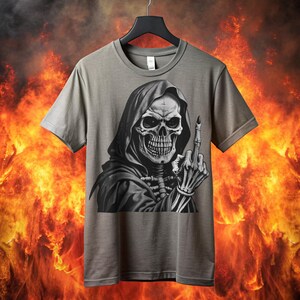 Grim Reaper Middle Finger SVG Death SVG Horror T-shirt Decal Graphics ...