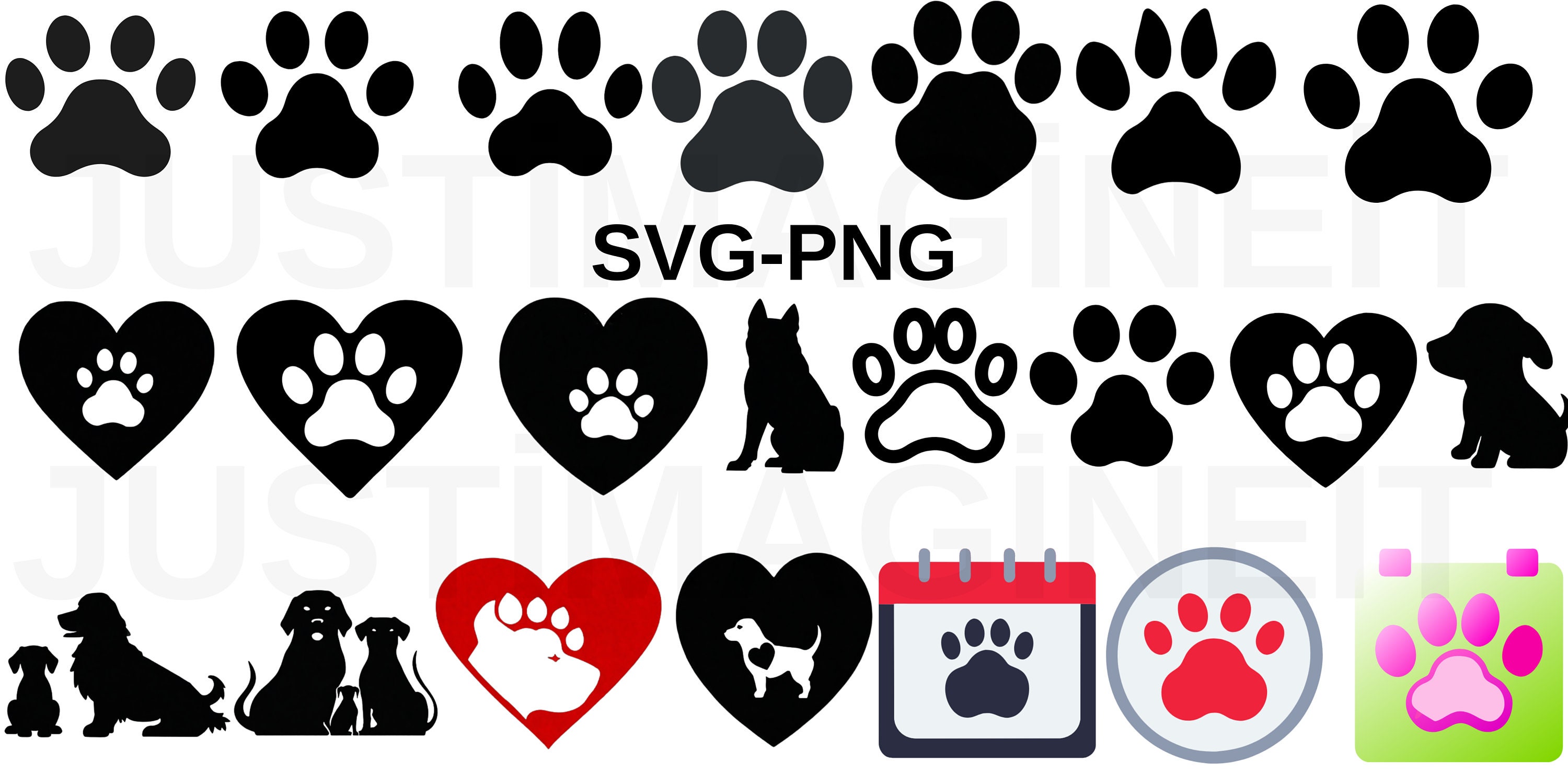Dog Paw SVG, Animal Paw SVG, Dog Foot Print Svg, Png Cricut, Silhouette ...