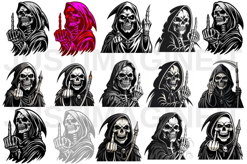 Grim Reaper Middle Finger SVG | Death SVG | Horror T-shirt Decal ...