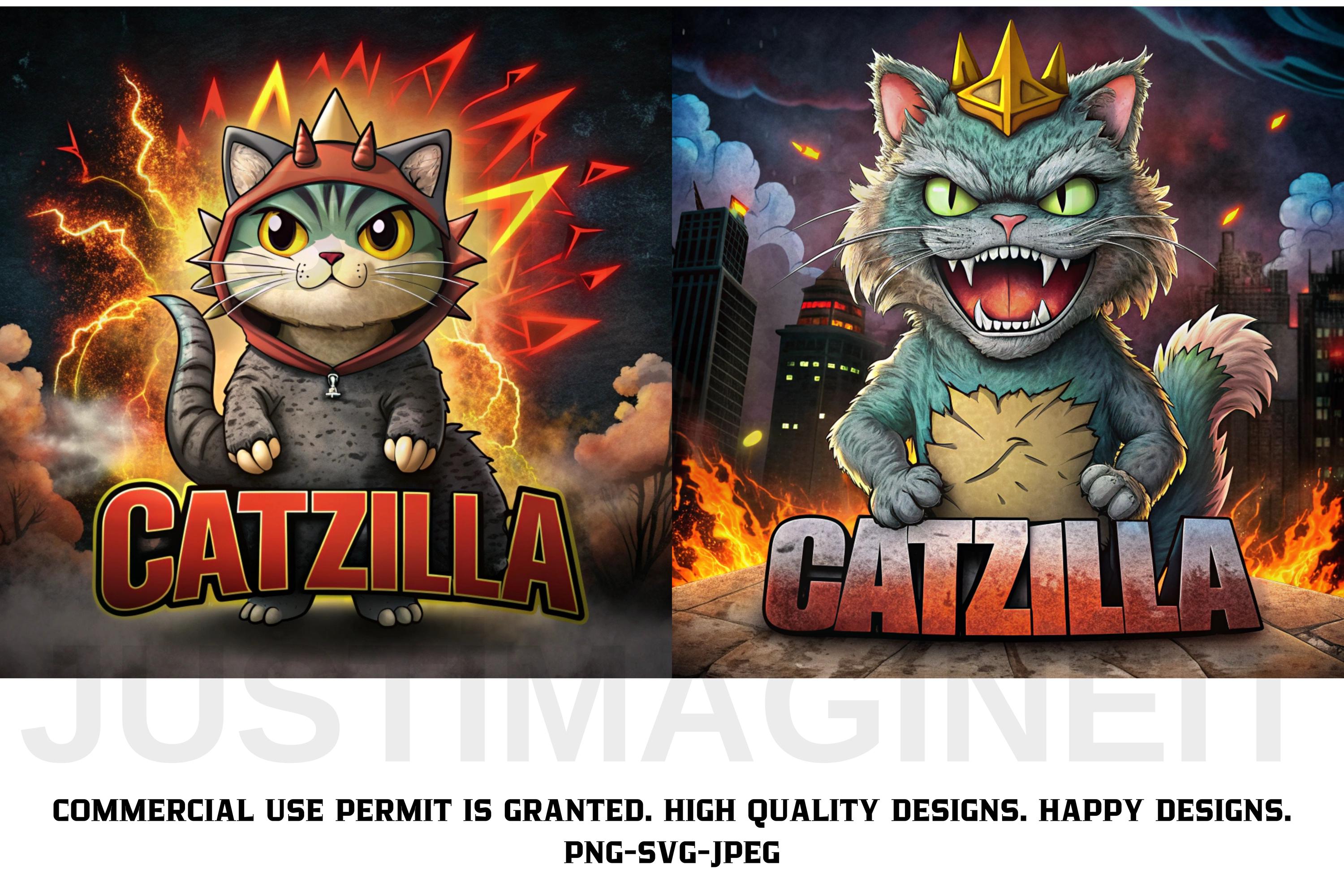 Catzilla PNG | Purrfect Godzilla Png | Cat JPG | Humor Humour Funny PNG ...