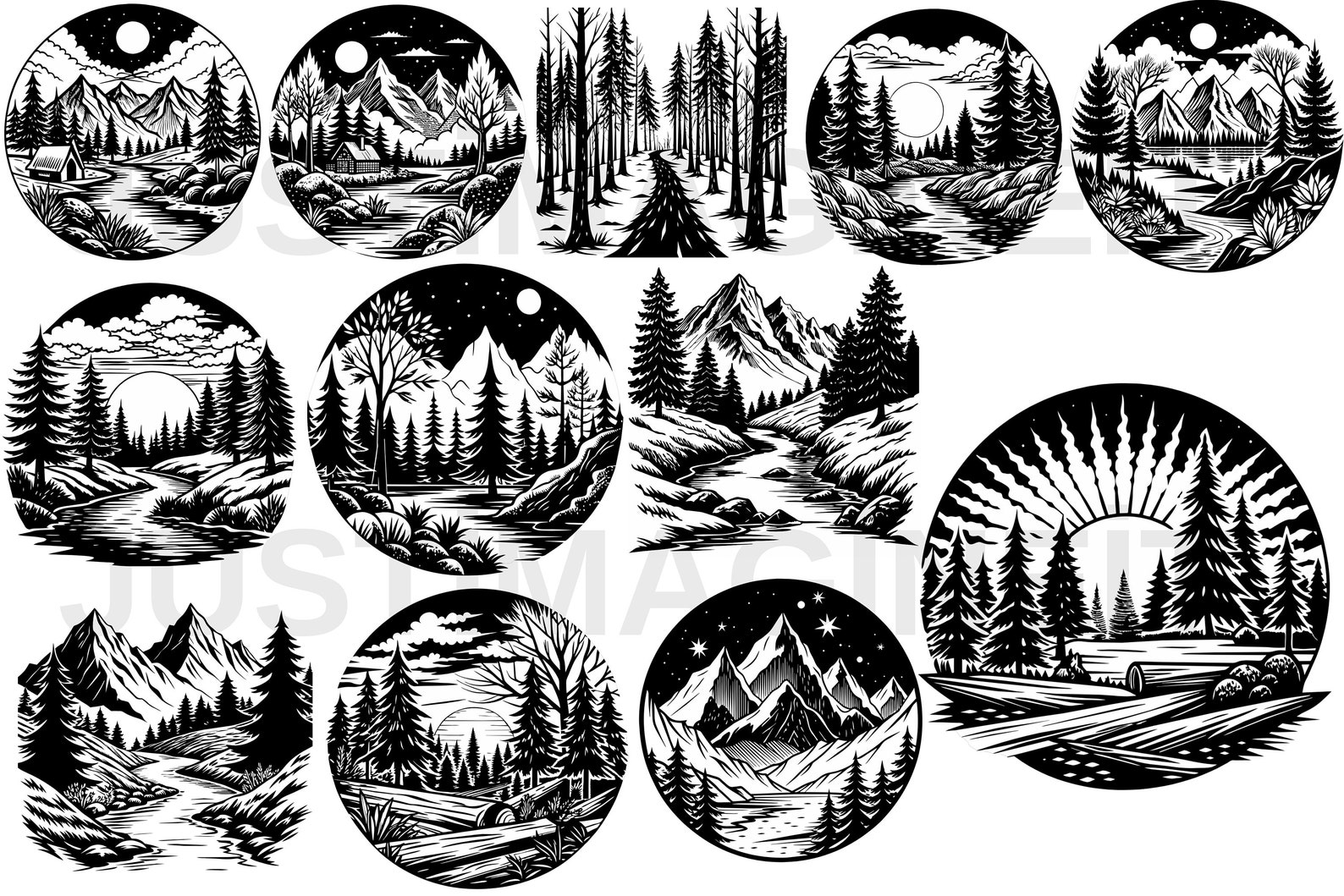Landscape Svg, Forest Svg, Adventure Svg, Outdoor Svg, Deer Svg, Nature ...