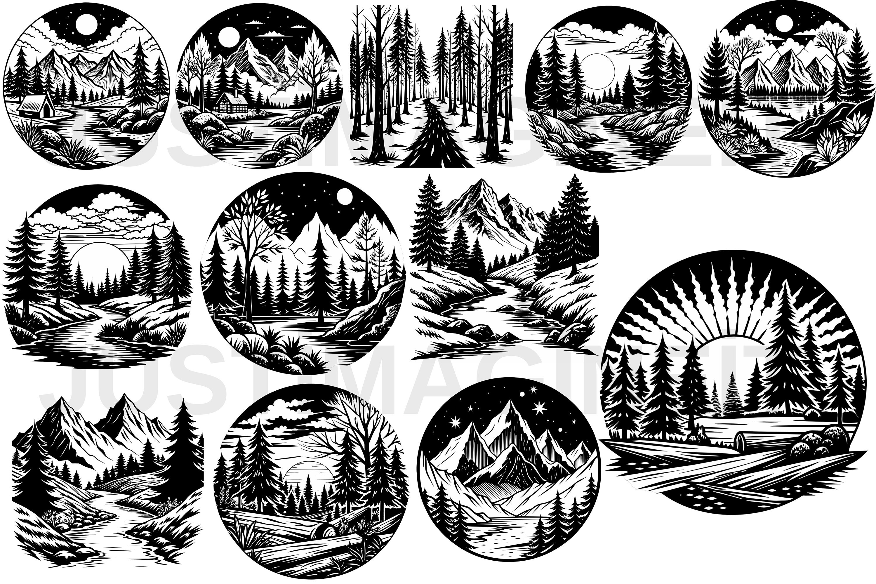 Landscape Svg, Forest Svg, Adventure Svg, Outdoor Svg, Deer Svg, Nature ...