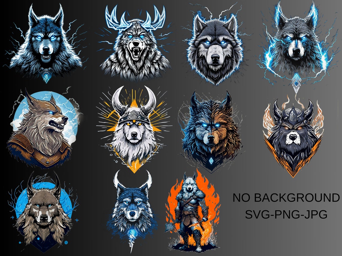 Wolf With Viking Runes SVG PNG, Viking Svg, Wolf Svg, Viking Runes SVG ...