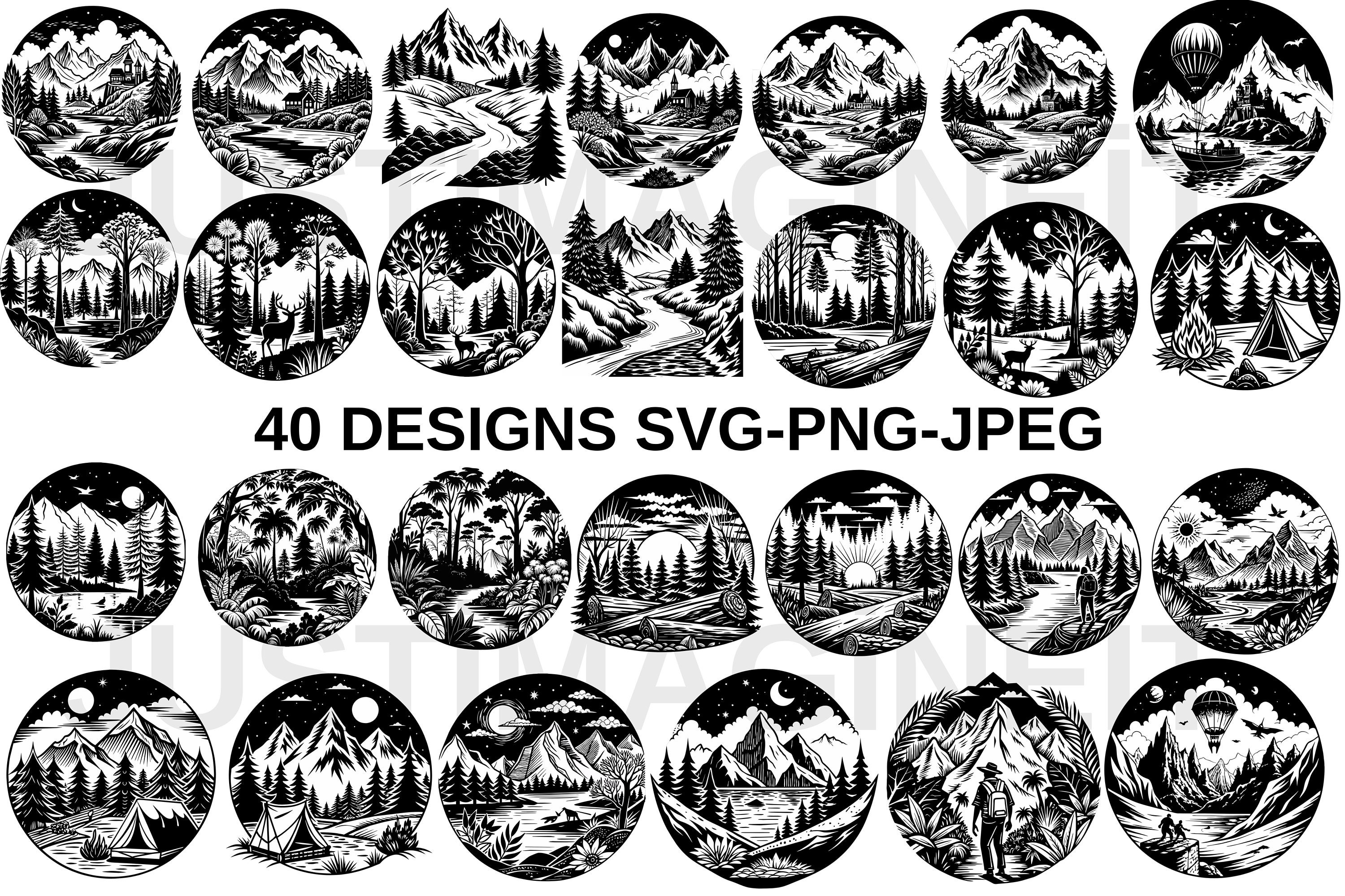 Landscape Svg, Forest Svg, Adventure Svg, Outdoor Svg, Deer Svg, Nature ...