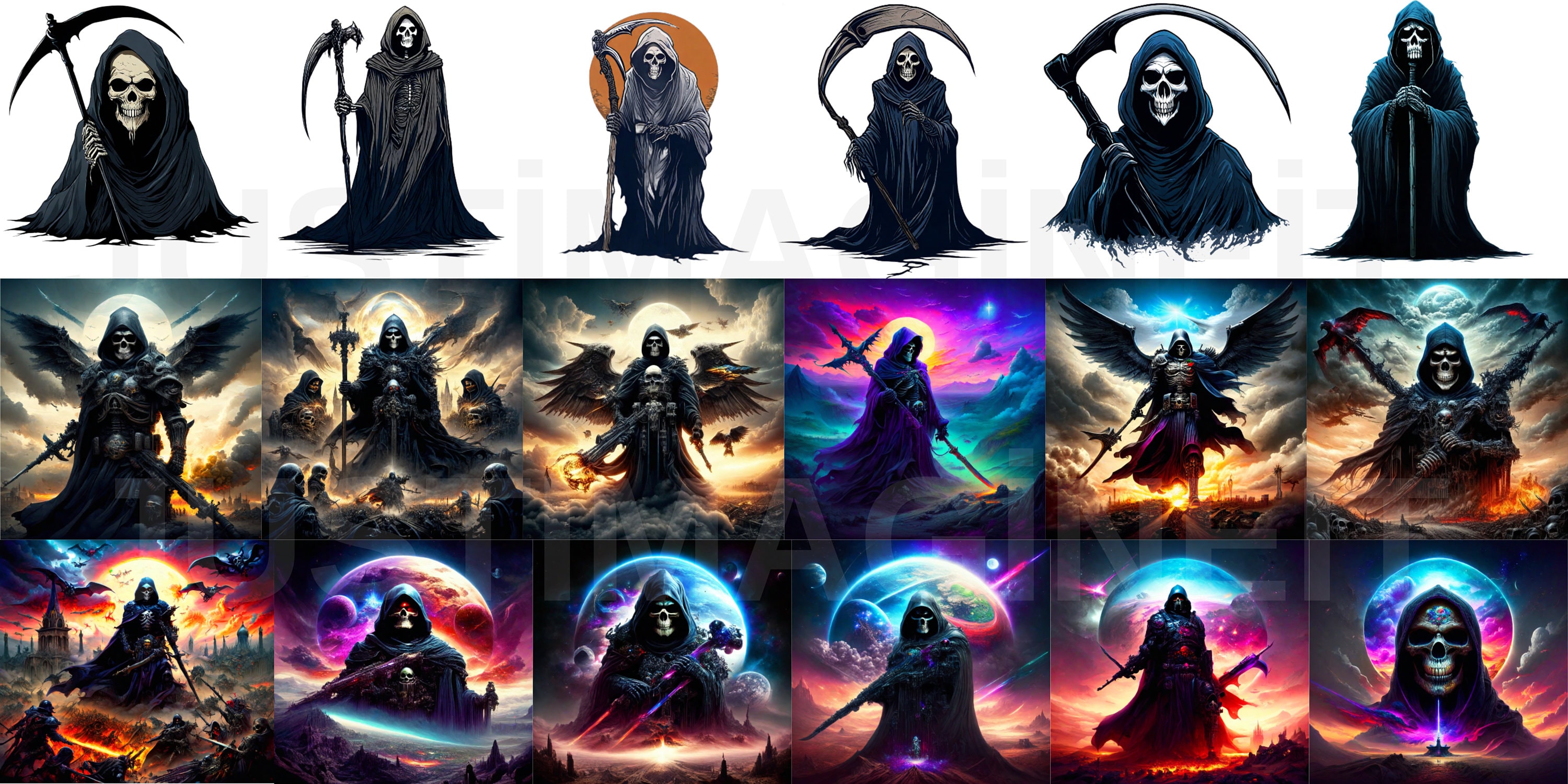 Grim Reaper Svg Bundle Skeleton Svg Bundle Death Svg Horror T-shirt ...