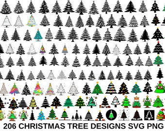 208 CHRISTMAS TREE SVG Bundle, Christmas Tree Outline, Christmas ...
