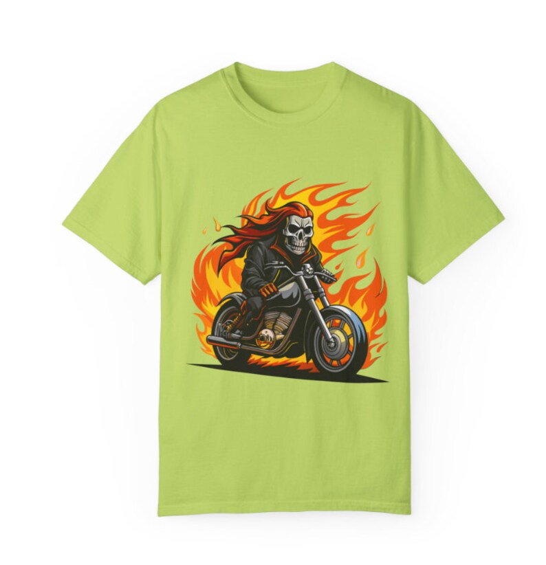 Grim Reaper Skull on a Flaming Motorcycle, Instant Download Digital ...