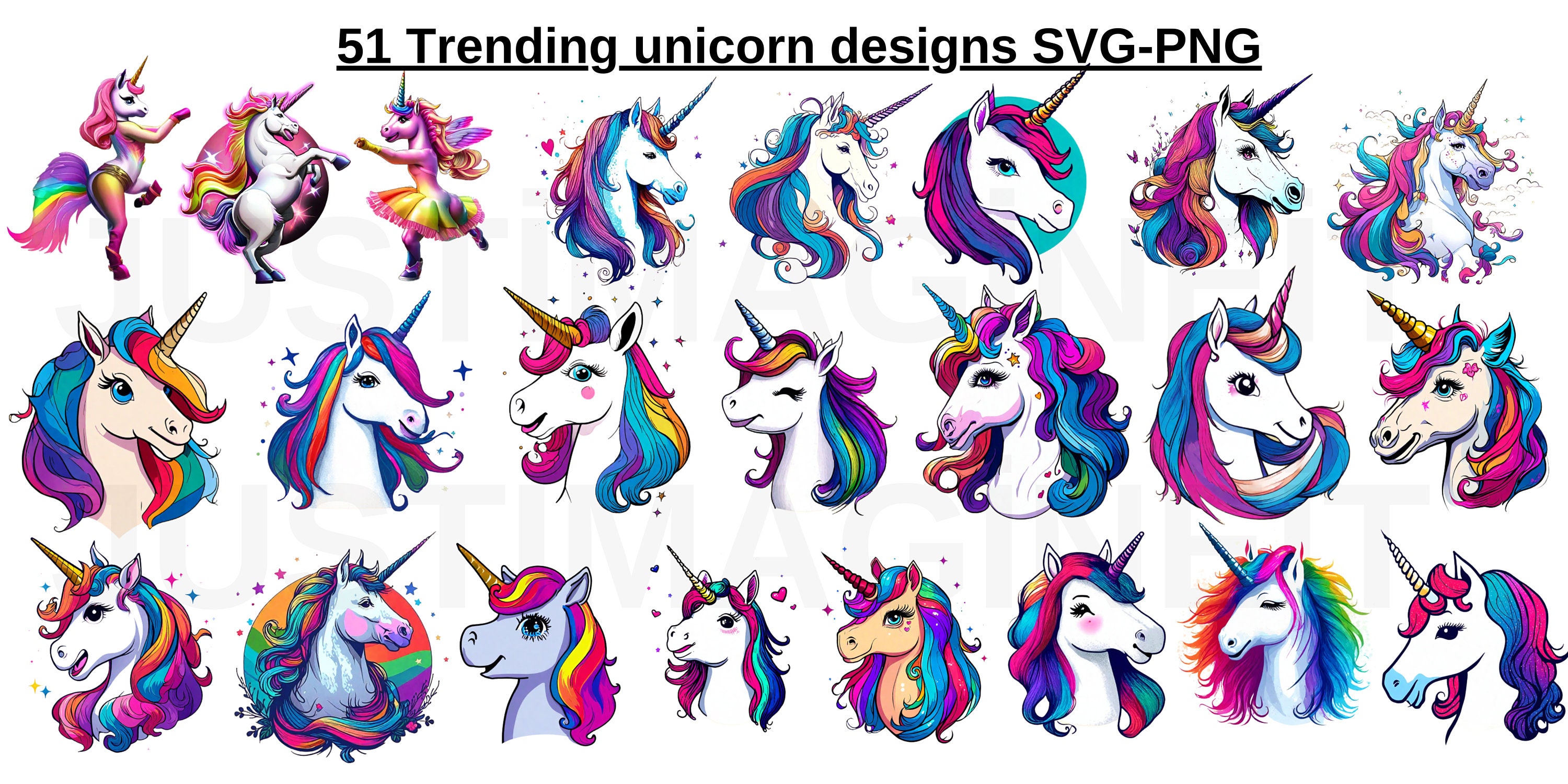 Girls Unicorns Svg Png. Unicorn Svg File for Cricut and Silhouette Easy ...