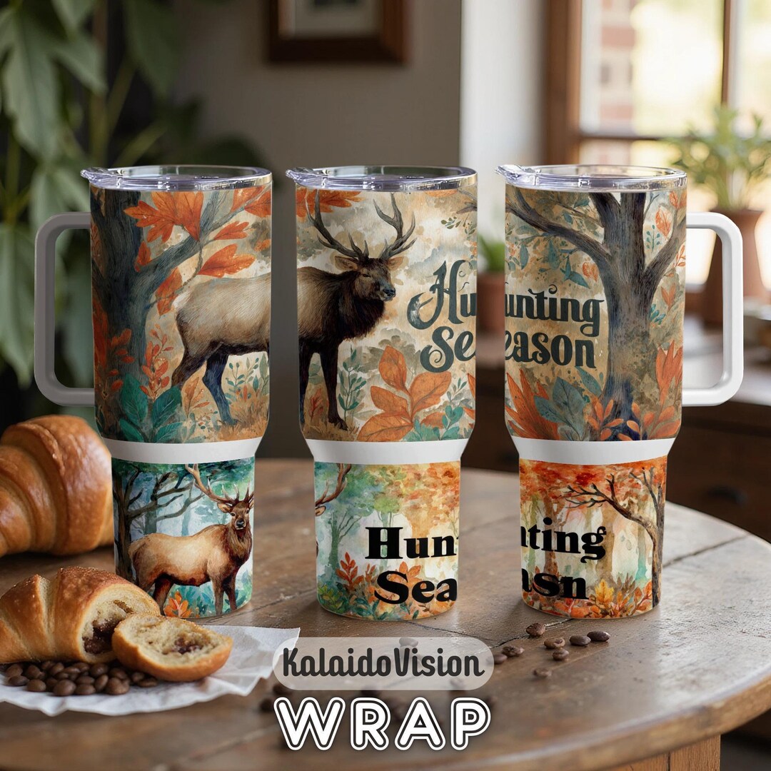 Elk Hunting Season Tumbler Wrap - Fall Wildlife Design for 40oz Cups - Etsy