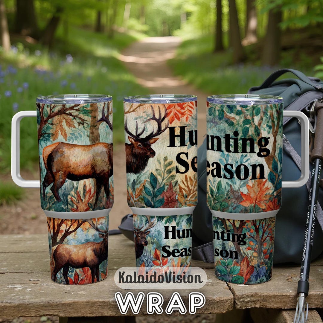Elk Hunting Season Tumbler Wrap, Forest Design (digital Download) - Etsy