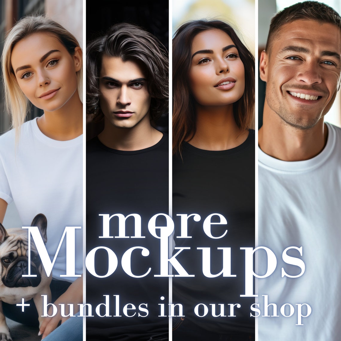 Tshirt Mockup, Digital Download, Diverse Model Mockup, White Shirt ...