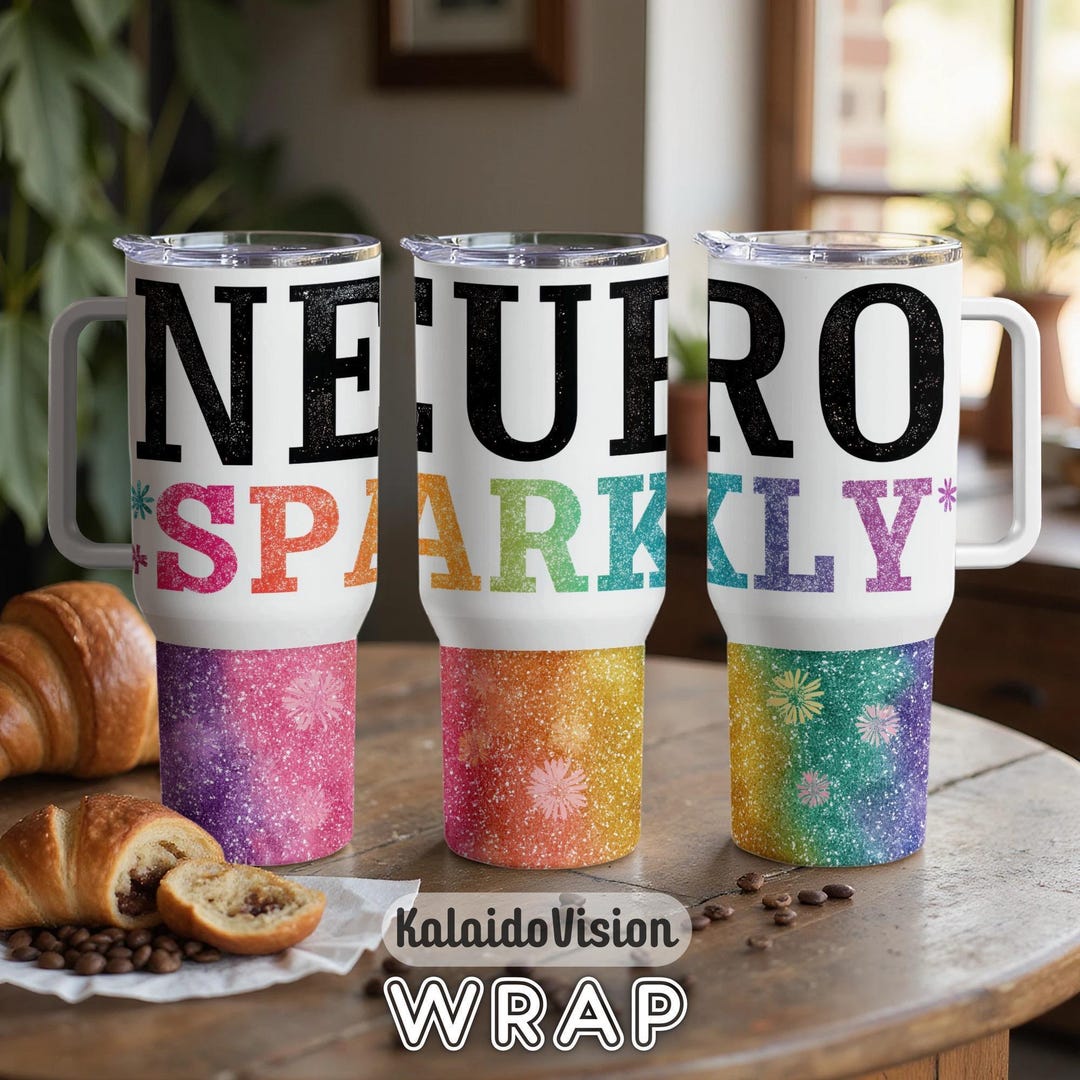 Neuro Sparkly 40oz Tumbler Wrap - Bright Digital Download - Etsy