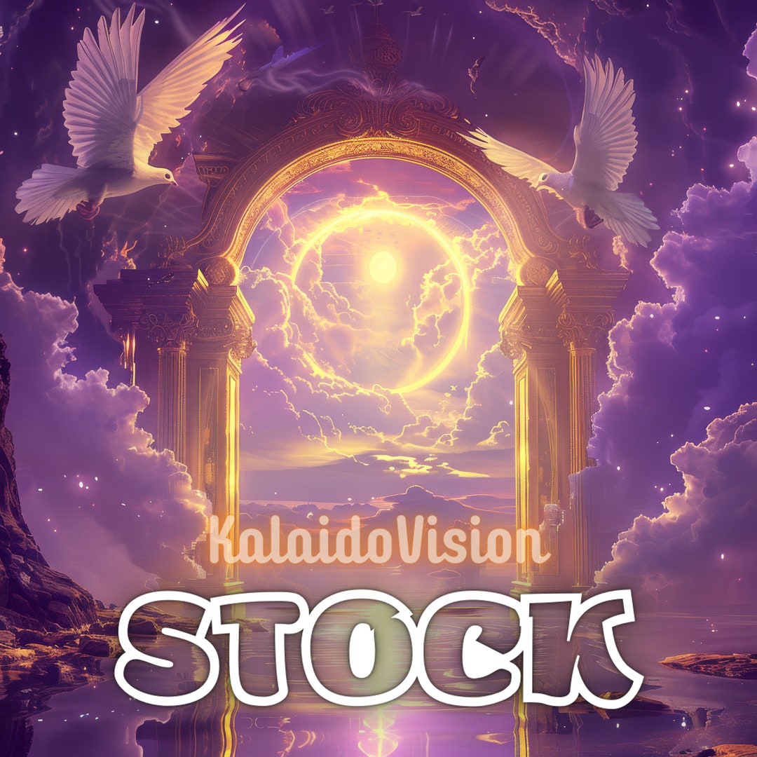 Heavenly Purple Sky Christian Funeral Memorial Backdrop Digital ...