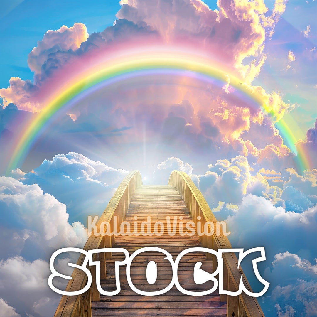 Rainbow Bridge Digital Backdrop Pet Memorial Digital Background Way to ...