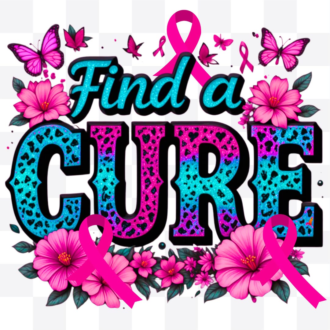 Hopecure Find A Cure Png Sublimation Design Download, Breast Cancer PNG ...