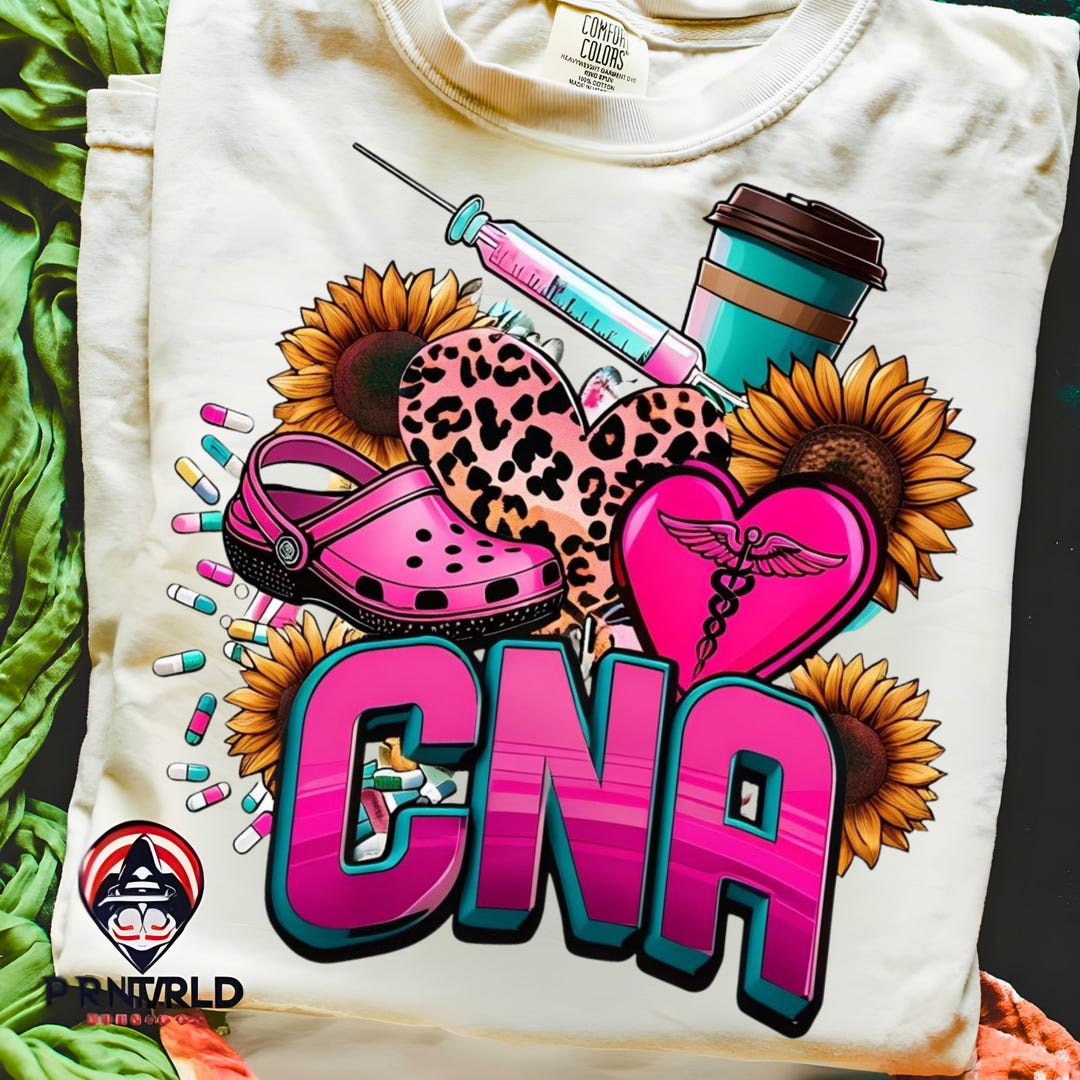 CNA Certified Nursing Assistant Sunflower Png Sublimation Design ...
