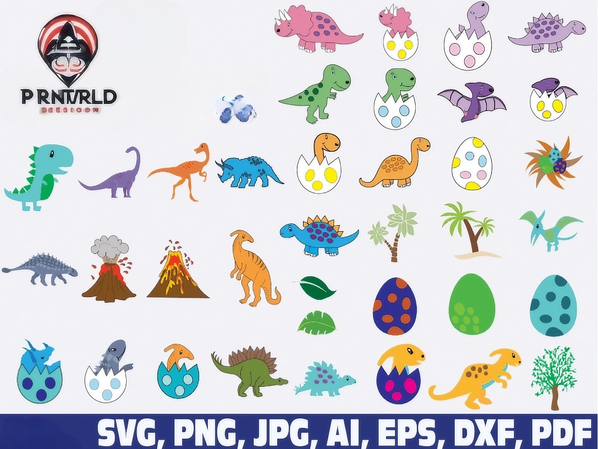 600 Dinosaur SVG Bundle,t-rex Svg Dinosaur Silhouette,dinosaur Clipart ...