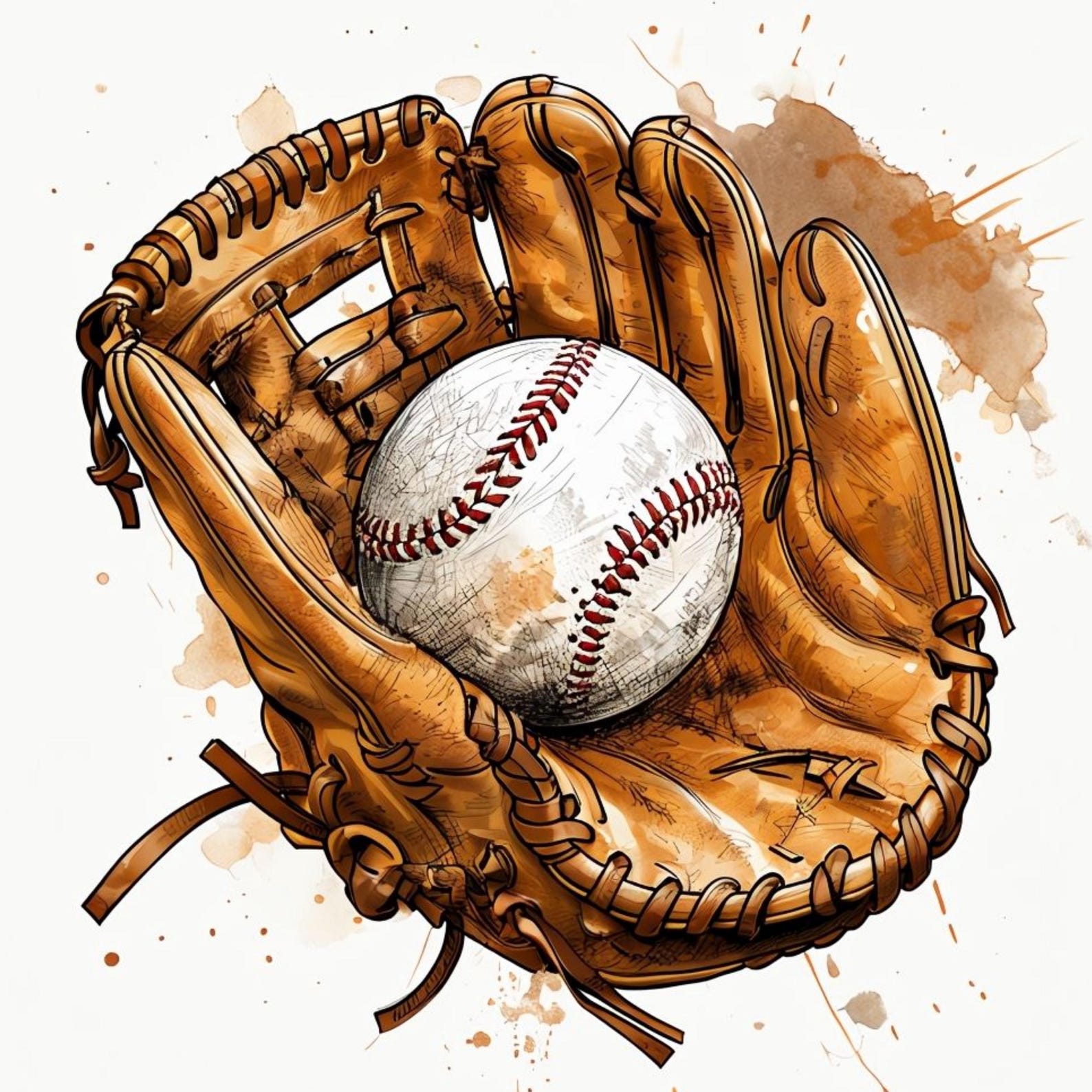 Brush Baseball Glove PNG Sublimation Design,hand Drawn Baseball Glove ...