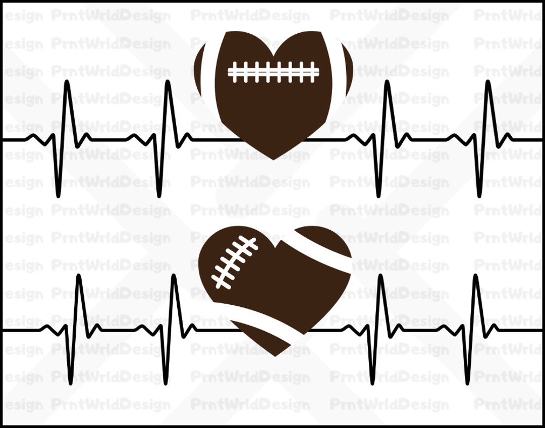 Football Heart Sketch Png Svg,heart Football Heartbeat Shirt Football ...