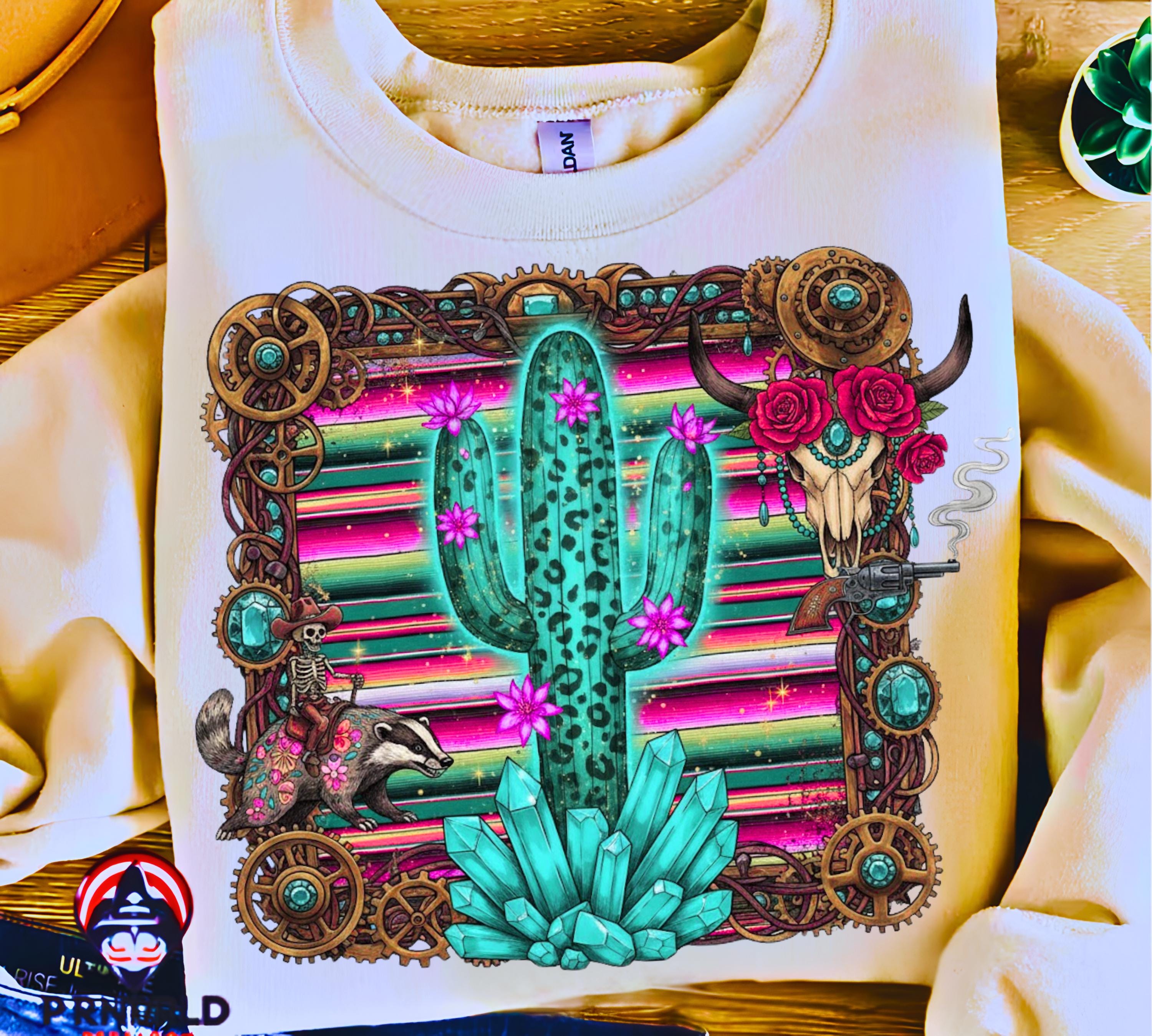 Pink Neon Serape Cactus Png,leopard Print Cactus,colorful Cactus Png ...