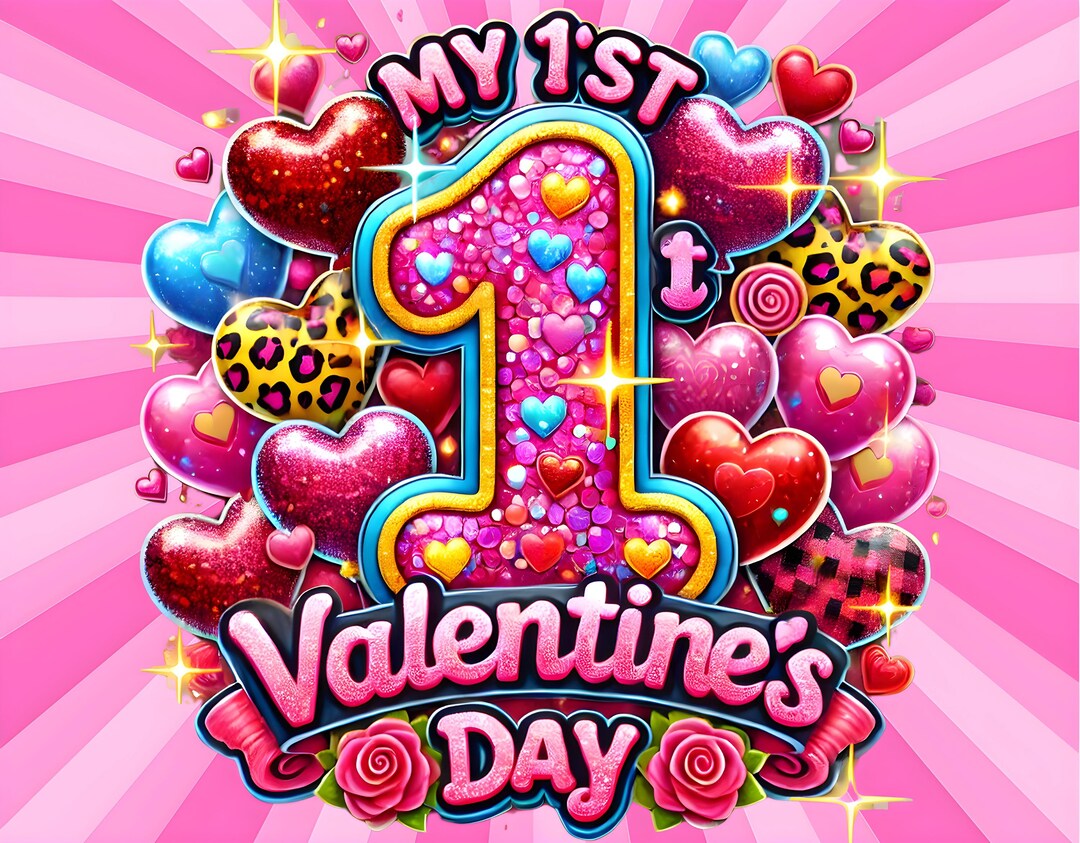 My First Valentine's Day PNG SVG Sublimation Design Download,valentine ...