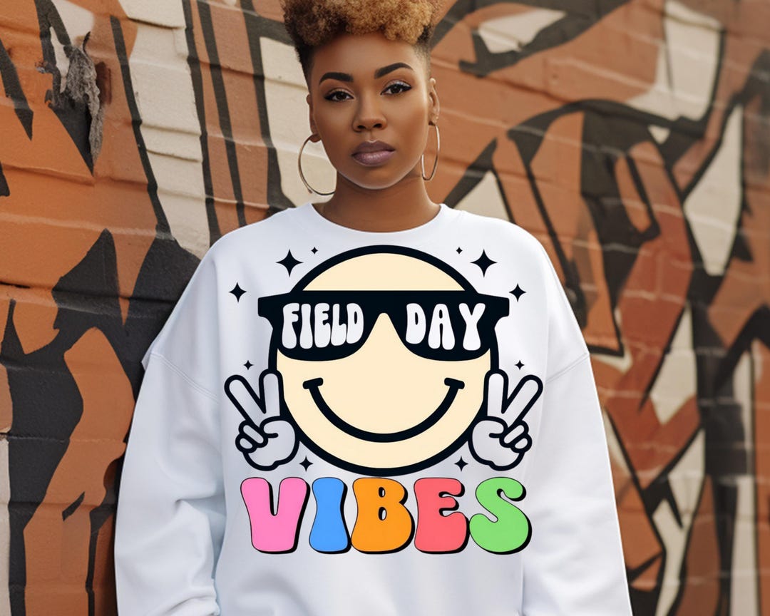 Funny Field Day Vibes Smile Face Game Day Last Day of School Cut File ...