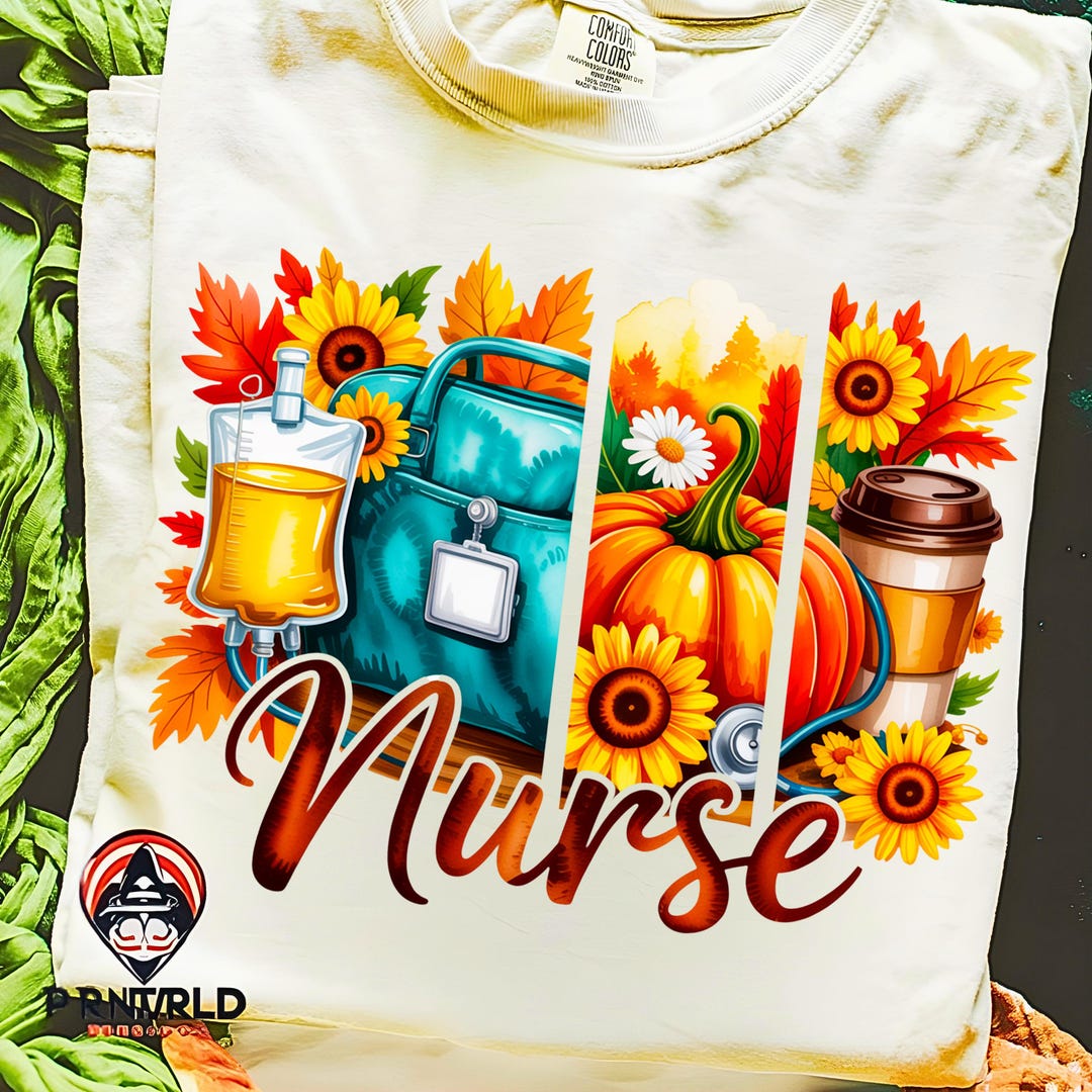 Cozy Trendy Fall Nurse Png,autumn Nursing PNG, Brush Stroke Fall Nurse ...