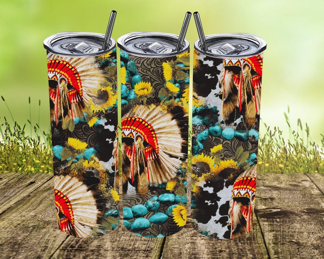 Indian Headdress Pattern Tumbler Png Sublimation Design,20oz Skinny ...