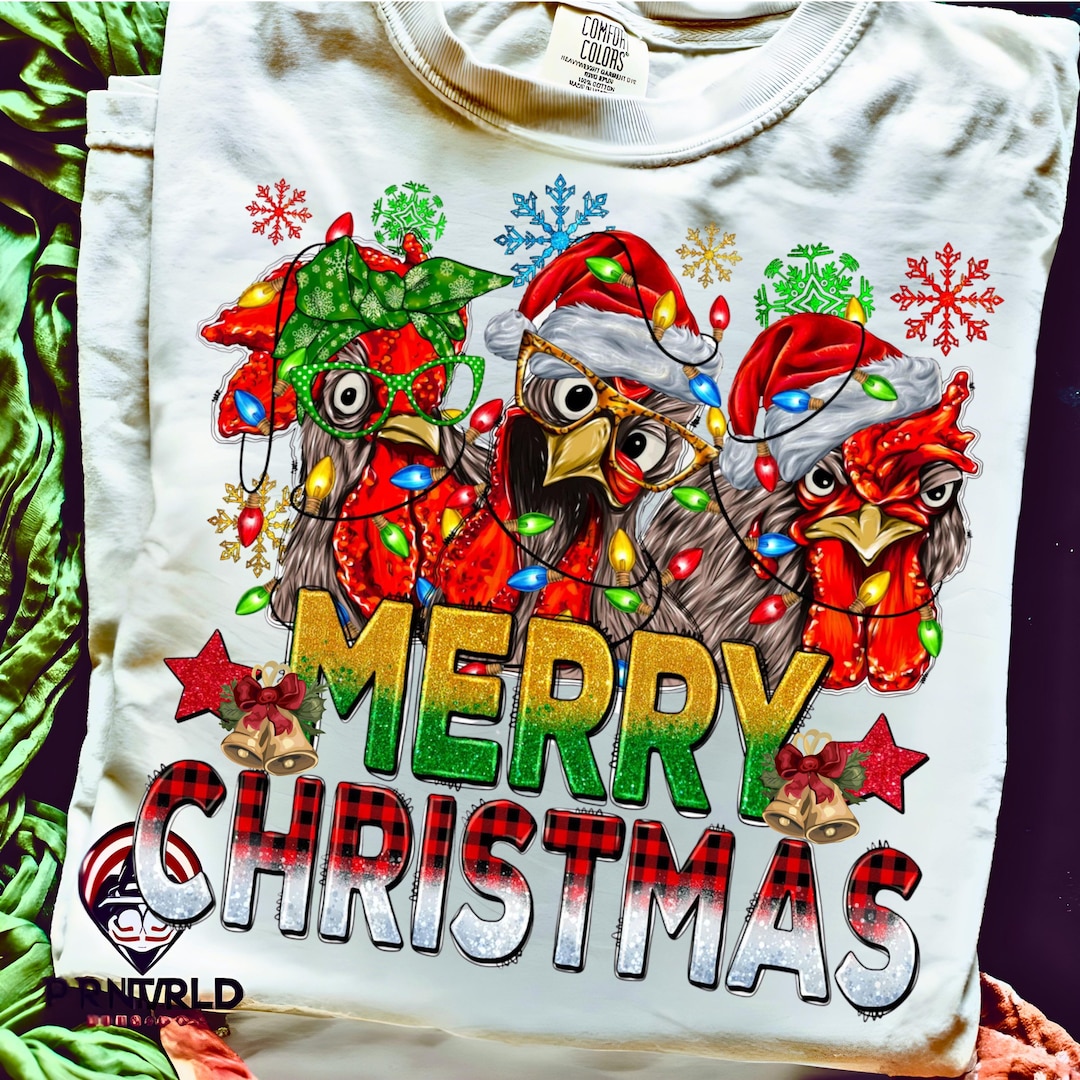 SVG Merry Christmas Chickens Png,christmas Chicken Png Sublimation ...