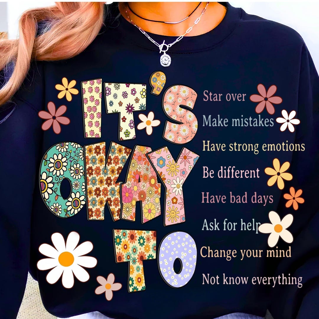 SVG It's Okay to Boho Floral PNG Svg,flowers Png,motivational Png ...