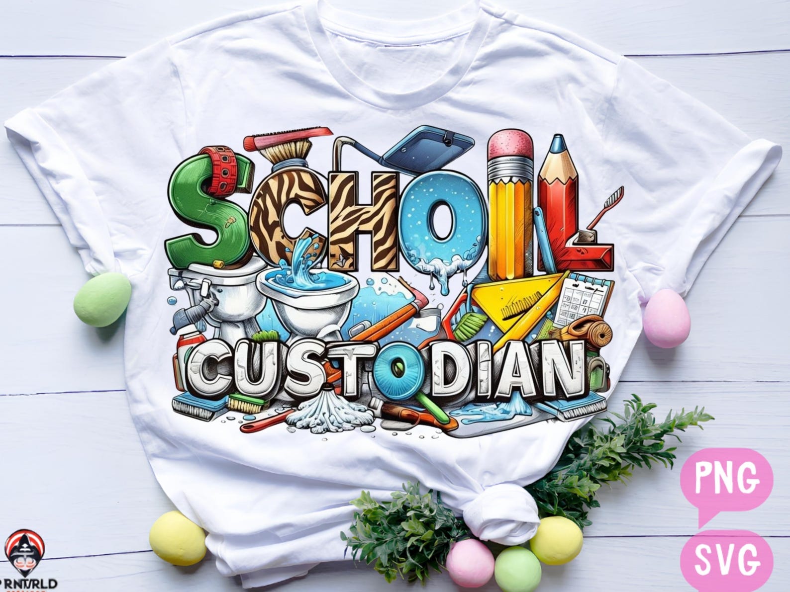 Mop School Custodian Png Sublimation Design Download, Back to School ...
