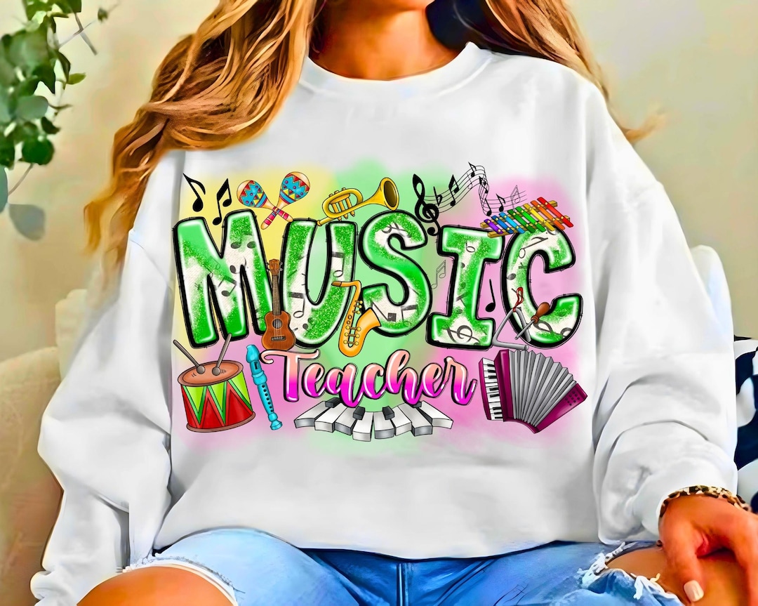 Best Music Teacher Ever Notecraft Png,sublimation Design,teacher Life ...