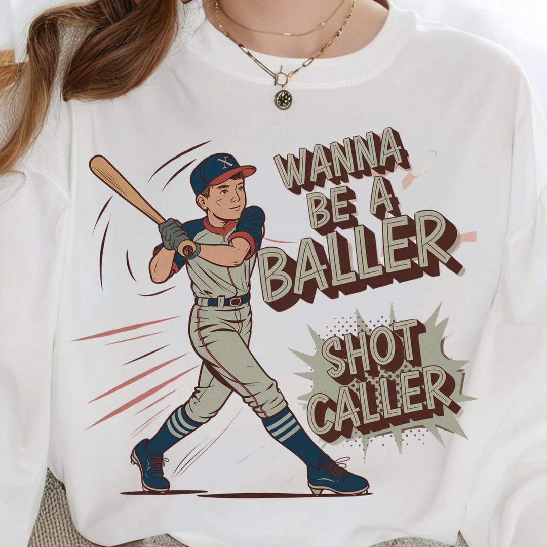 4 Wanna Be a Baller Shot Caller Png Svg Bundle,retro Baseball Shirt ...