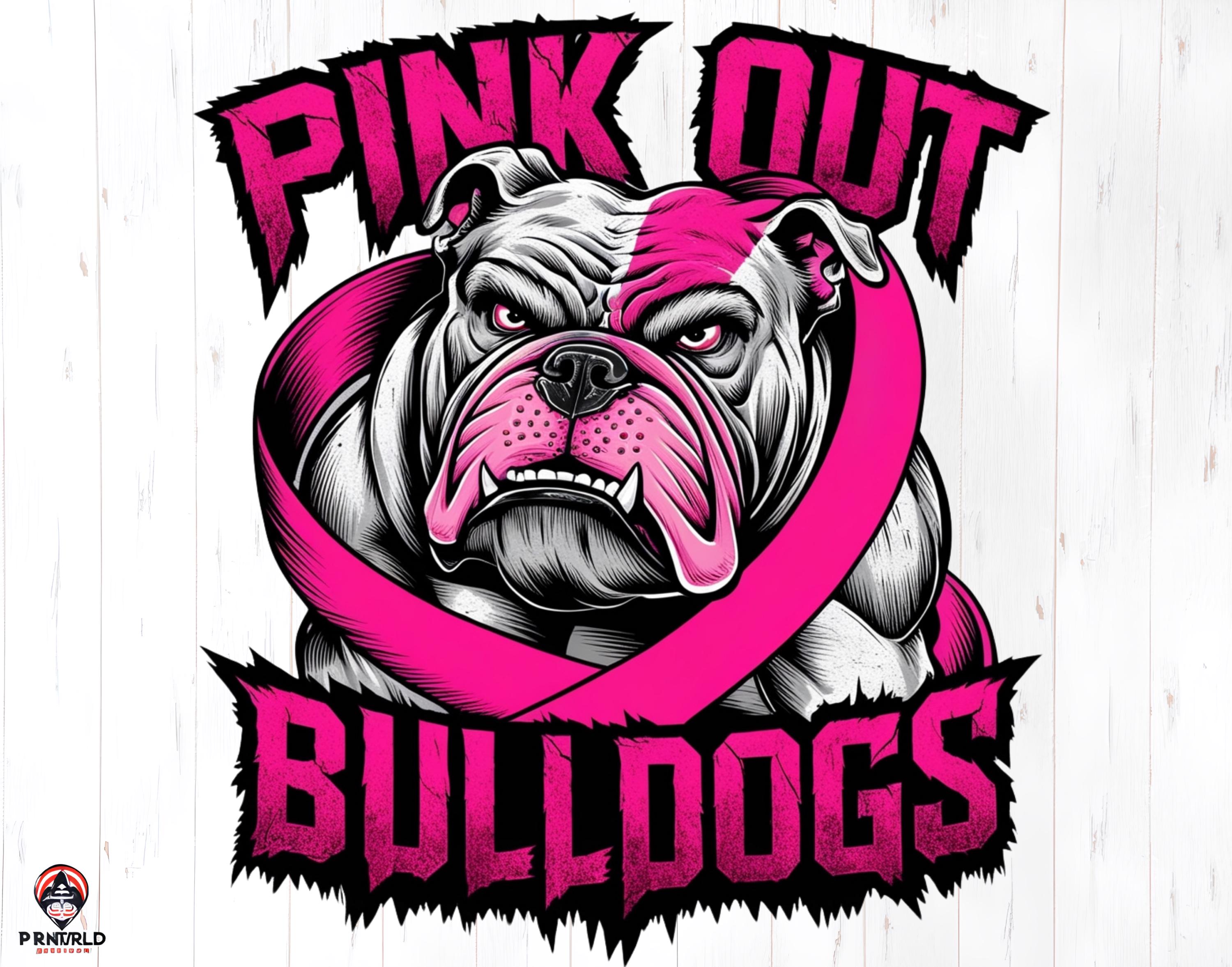 Pink Out Bulldogs Svg Png,breast Cancer Awareness Svg PNG Bulldogs ...