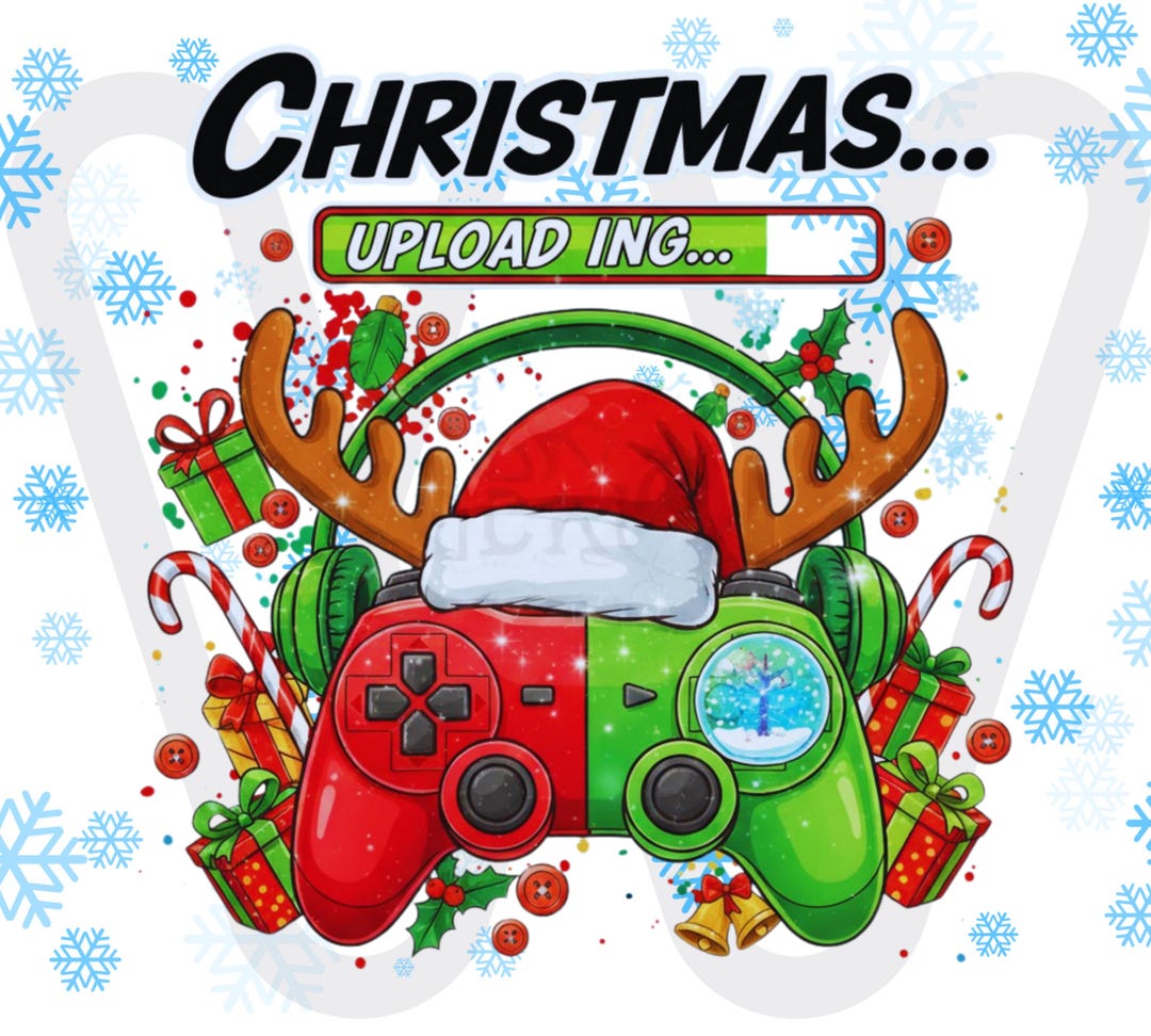 SVG Gamer Christmas Game Controller Snow Png Sublimation Design ...