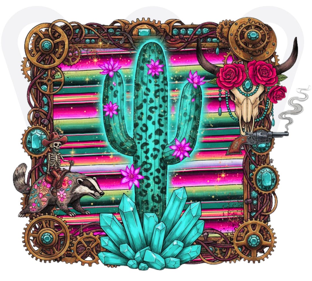 Pink Neon Serape Cactus Png,leopard Print Cactus,colorful Cactus Png ...
