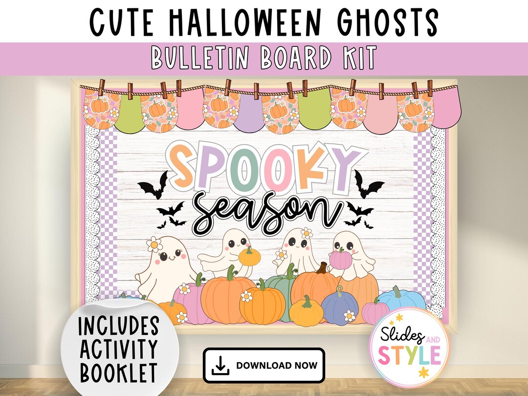 Pastel Halloween Bulletin Board | Cute Ghosts Bulletin Board | Pumpkin ...
